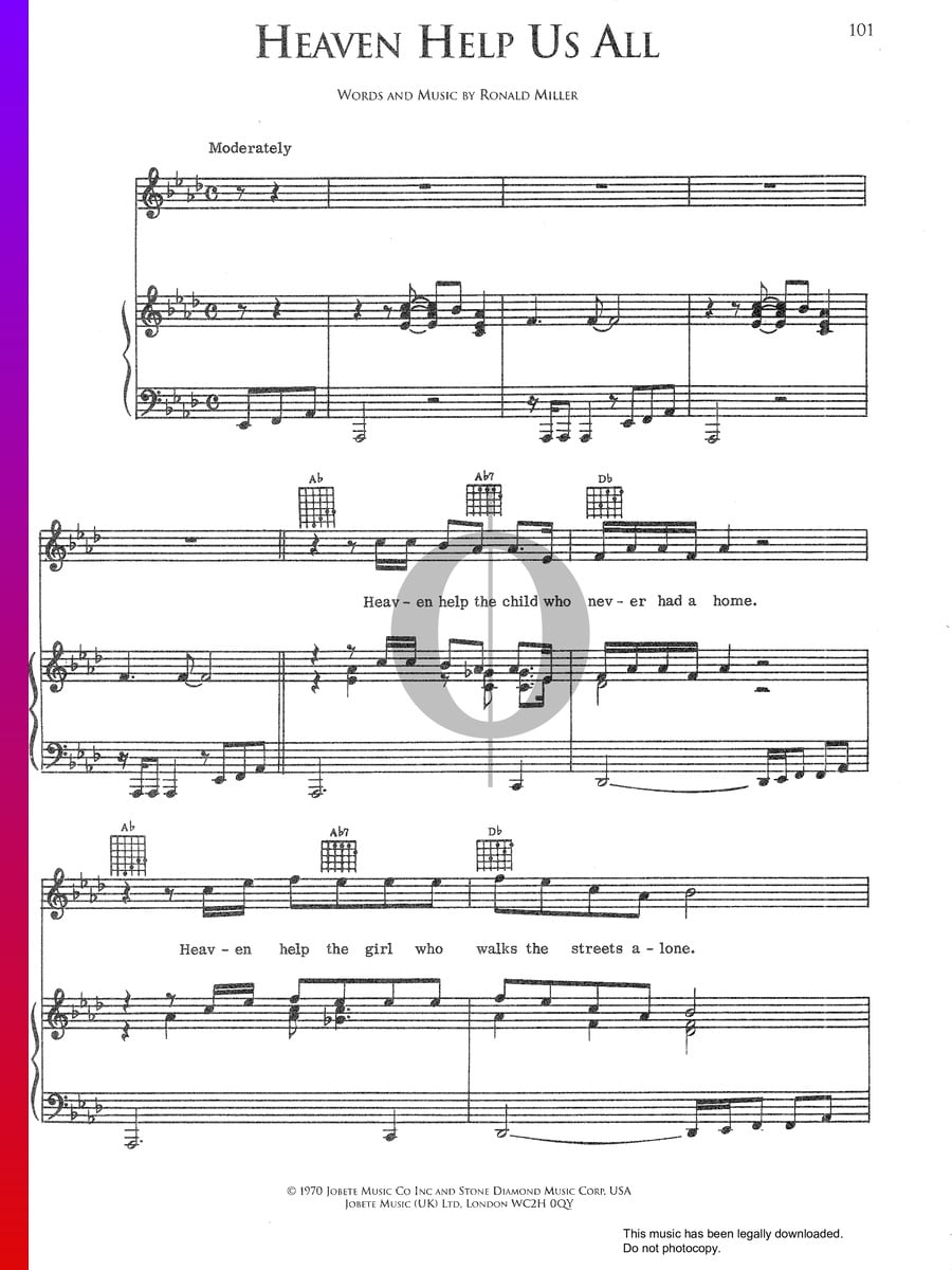 Heaven Help Us All (Stevie Wonder) Piano Sheet Music - OKTAV