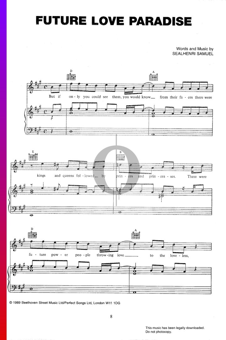 Future Love Paradise (Seal) Piano Sheet Music - OKTAV