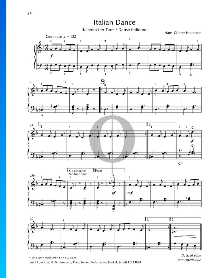 Italian Dance (Hans-Günter Heumann) Piano Sheet Music - OKTAV
