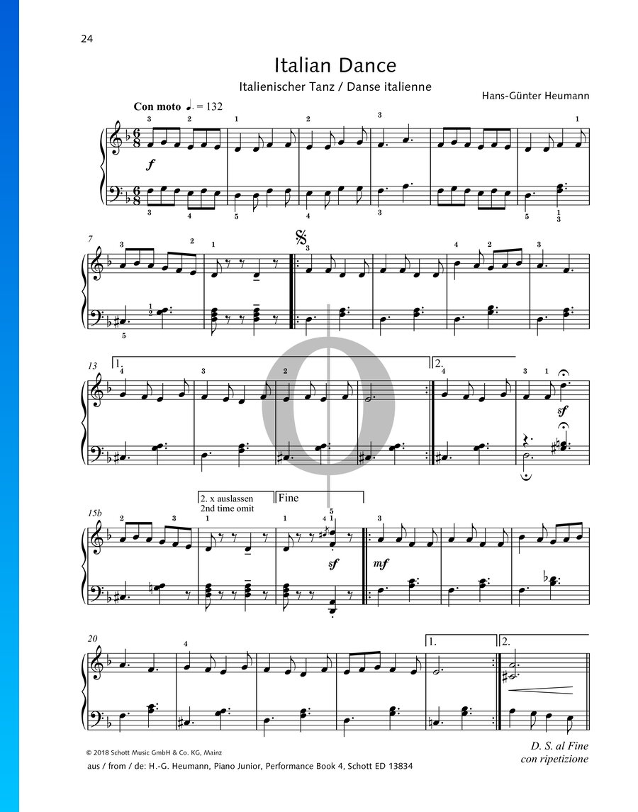 Italian Dance (Hans-Günter Heumann) Piano Sheet Music - OKTAV