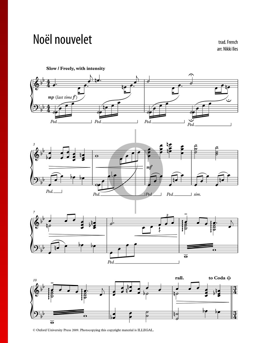 Noël nouvelet » Anonymous - Partitions de piano - OKTAV