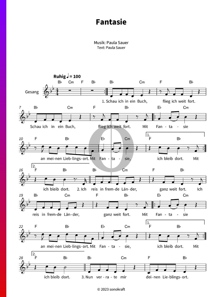 Fantasie (Paula Sauer) Piano Sheet Music - OKTAV