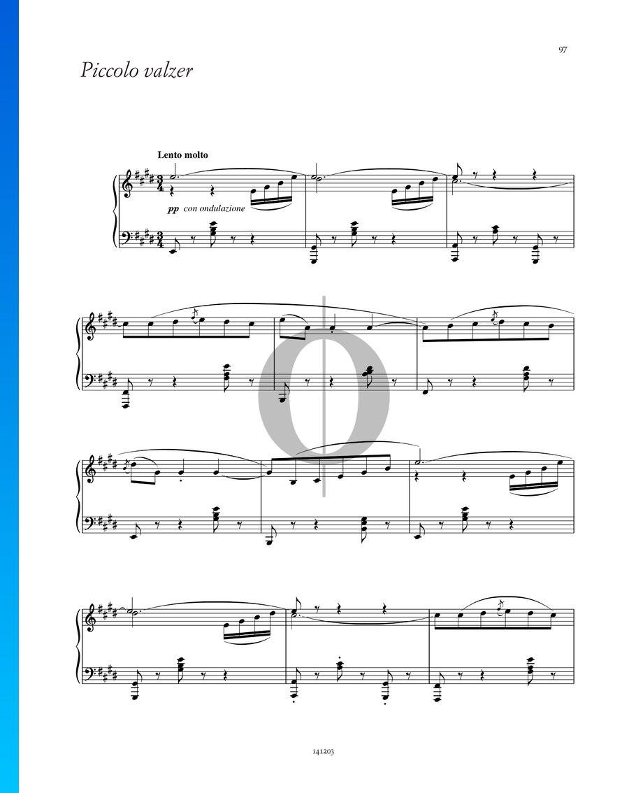 Piccolo valzer (Giacomo Puccini) Piano Sheet Music - OKTAV