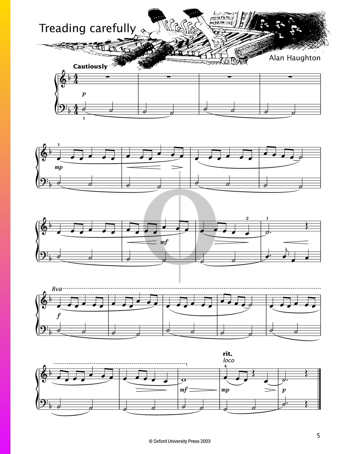 Treading carefully (Alan Haughton) Piano Sheet Music - OKTAV