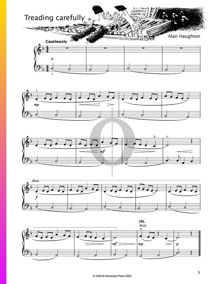 Treading carefully (Alan Haughton) Piano Sheet Music - OKTAV