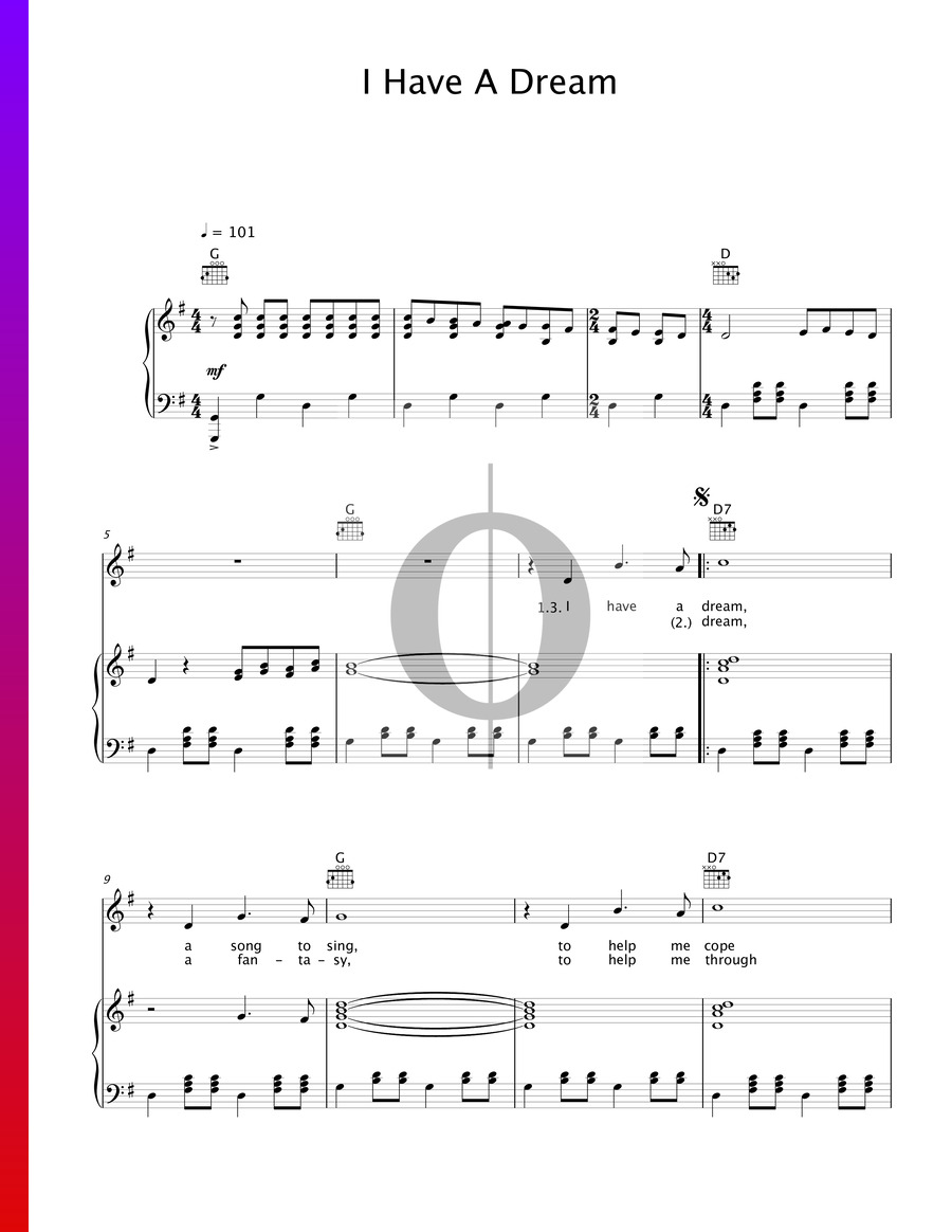 I Have A Dream (Westlife) Piano Sheet Music - OKTAV