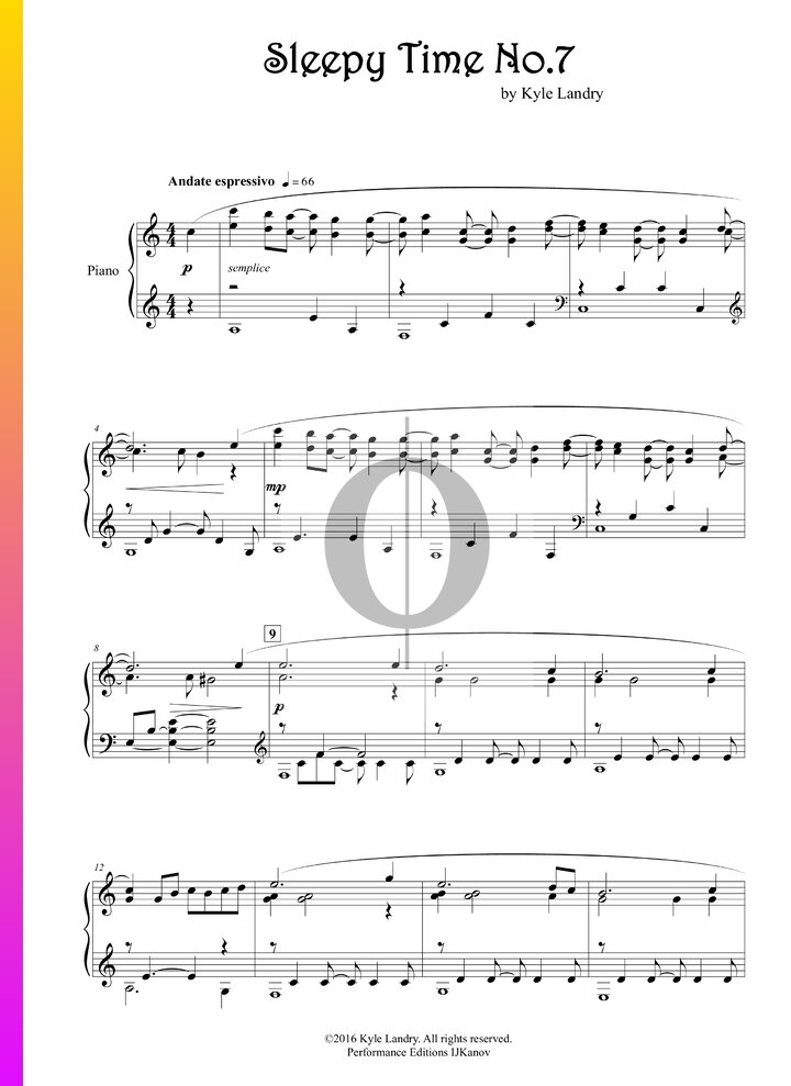 Sleepy Time no. 7 (Kyle Landry) Piano Sheet Music - OKTAV