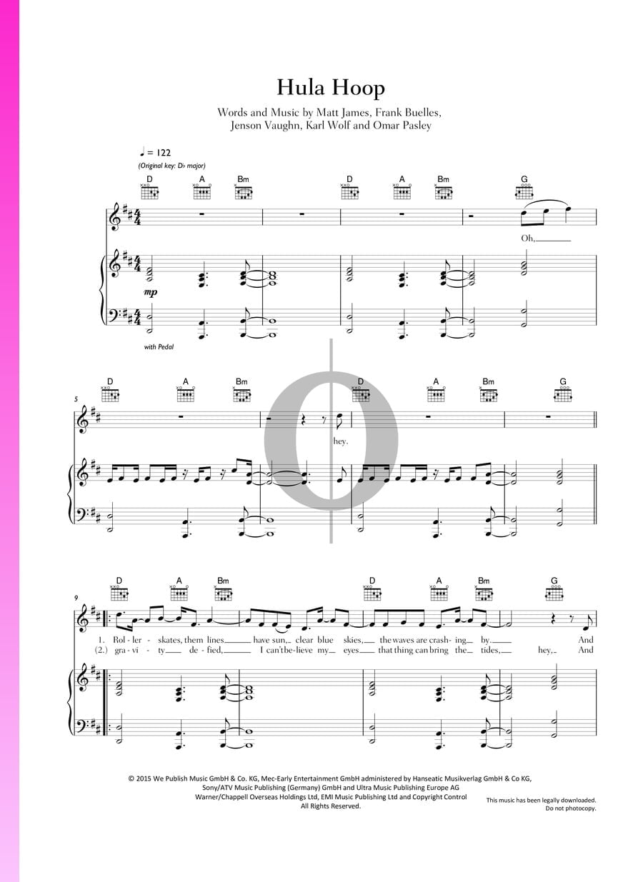 Hula Hoop (OMI) Piano Sheet Music - OKTAV