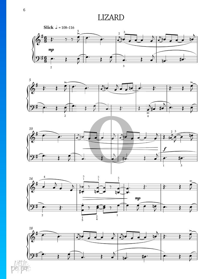 Lizard Sheet Music (Piano Solo) - OKTAV