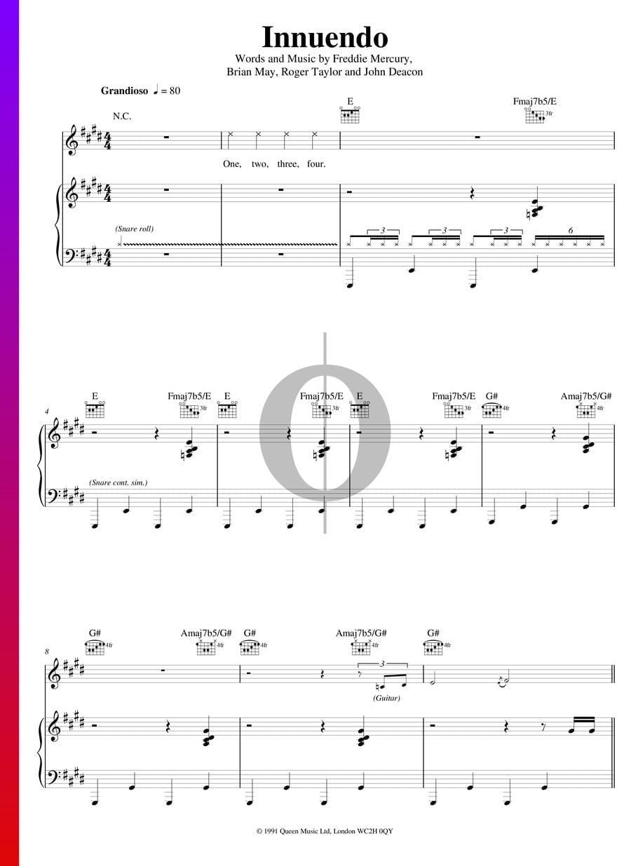 Innuendo (Queen) Piano Sheet Music - OKTAV