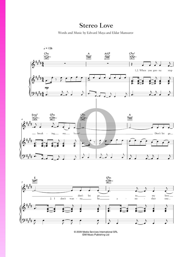 Stereo Love (Edward Maya, Vika Jigulina) Piano Sheet Music - OKTAV