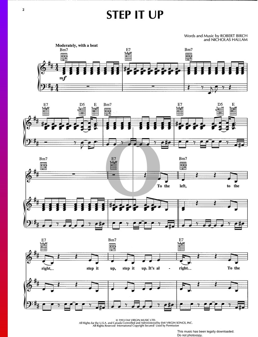 Step It Up (Stereo MC's) Piano Sheet Music - OKTAV