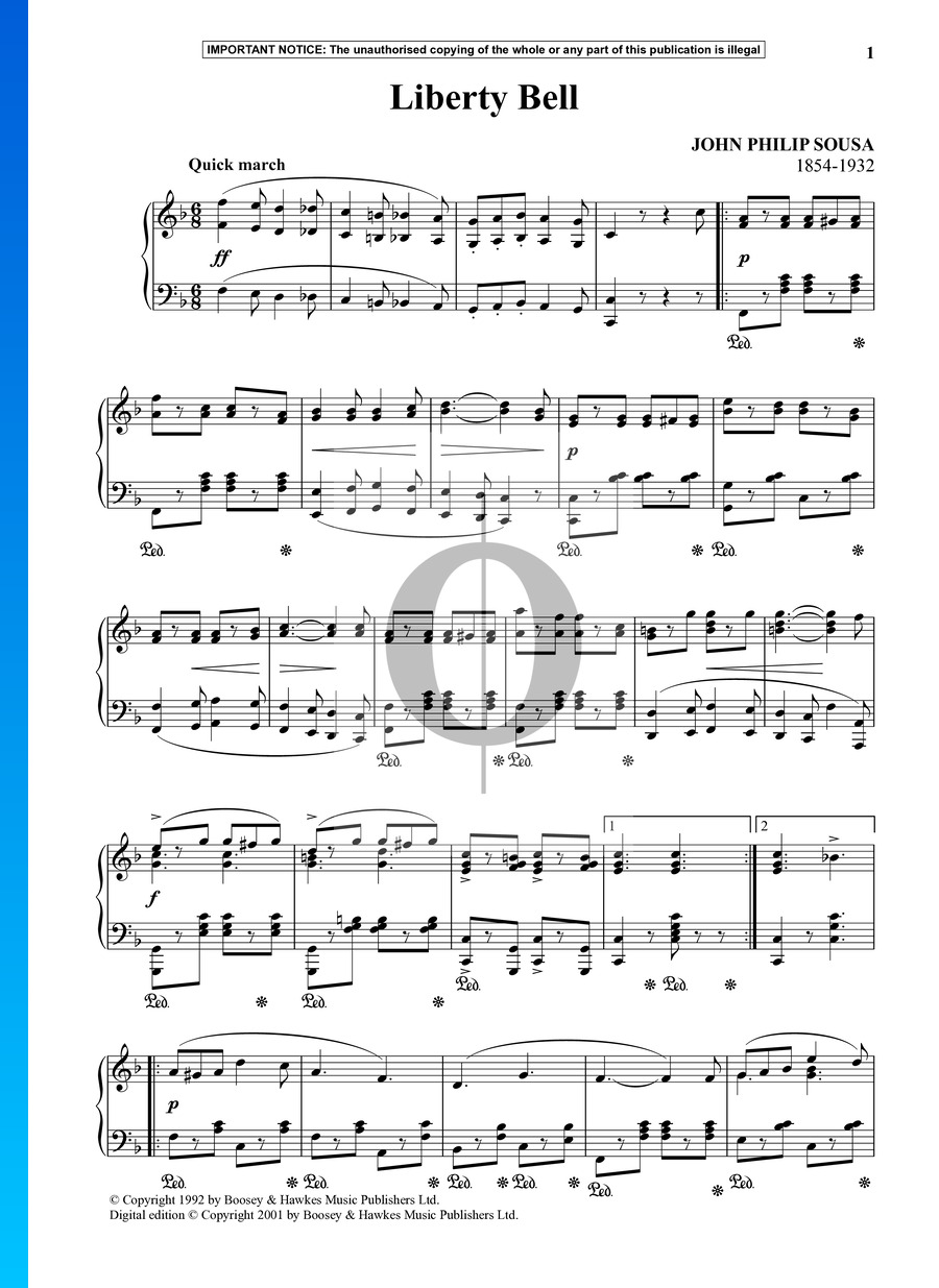 Liberty Bell (John Philip Sousa) Piano Sheet Music - OKTAV
