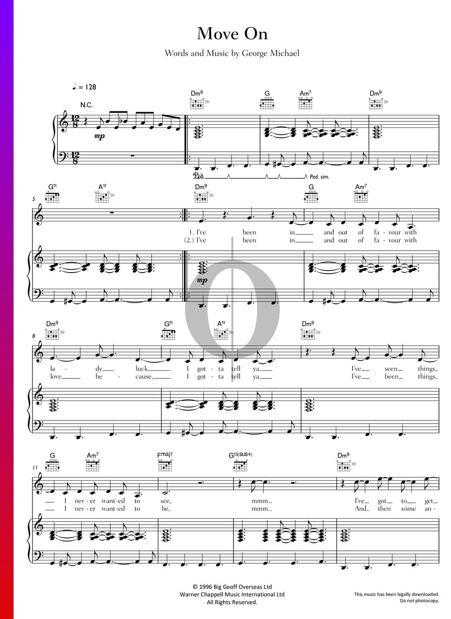 Move On (George Michael) Piano Sheet Music - OKTAV