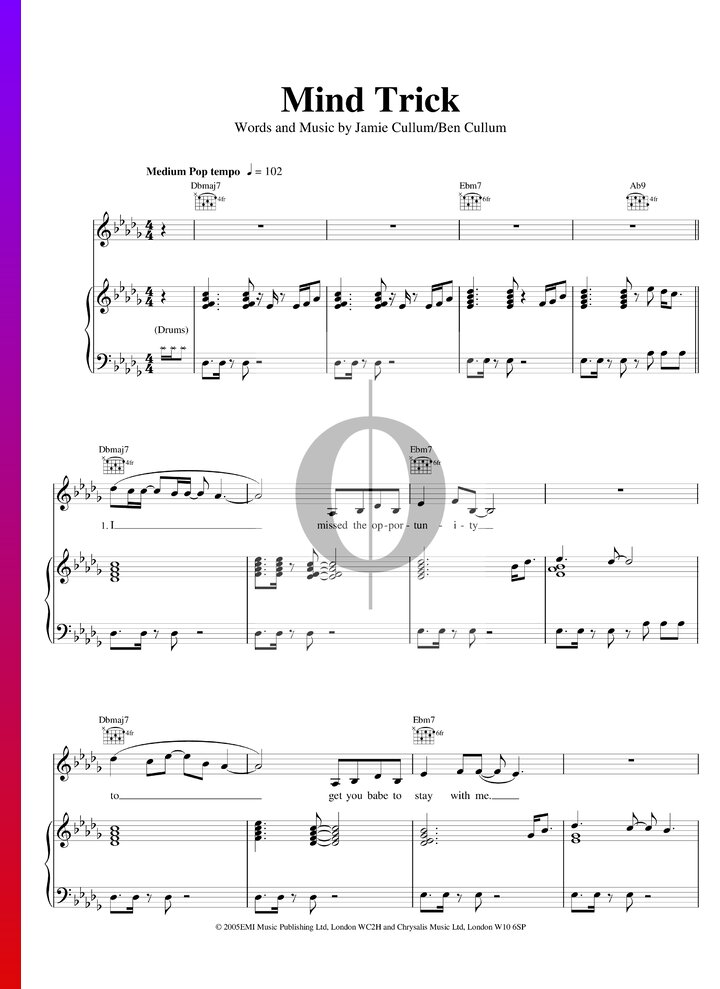 Mind Trick (Jamie Cullum) Piano Sheet Music - OKTAV