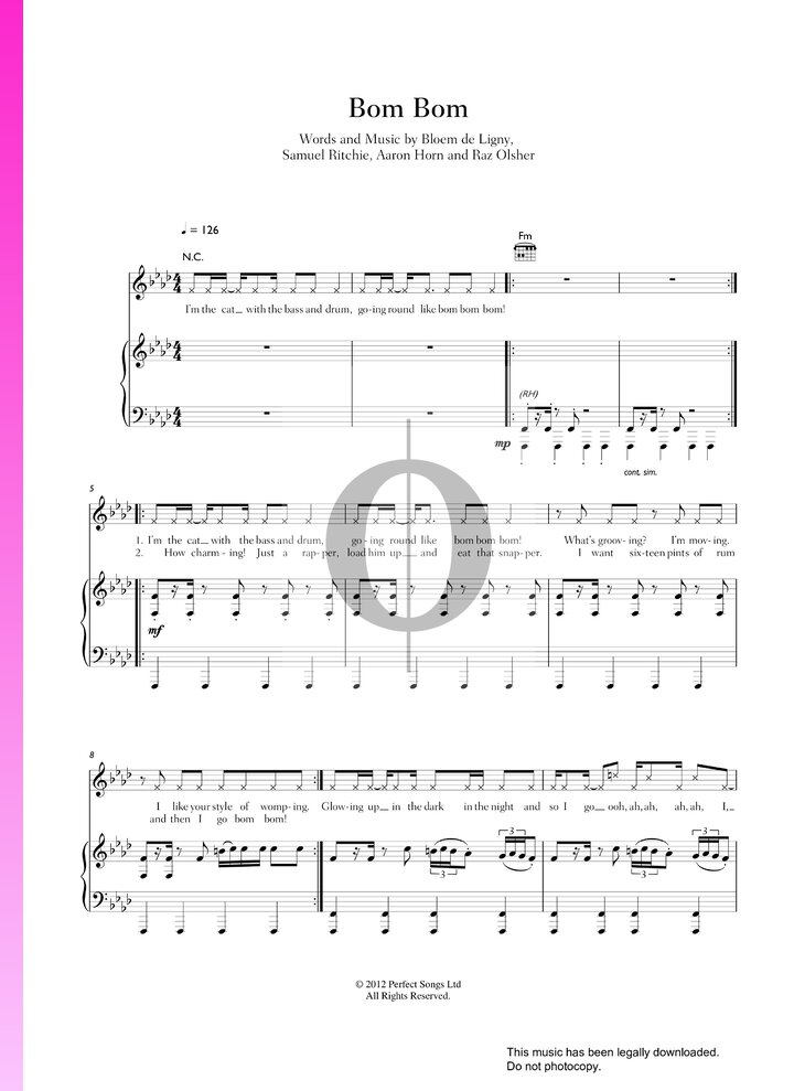 Bom Bom (Sam and the Womp) Piano Sheet Music - OKTAV