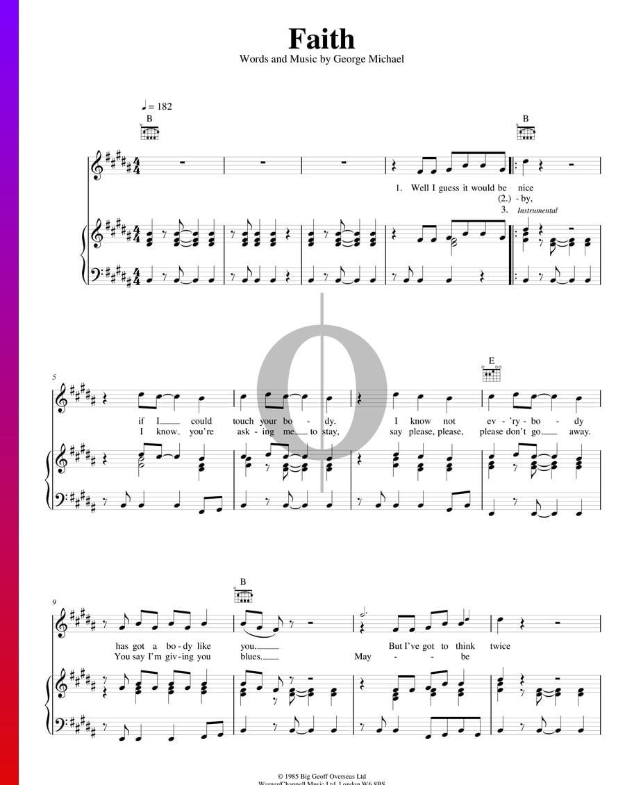 Faith (George Michael) Piano Sheet Music - OKTAV