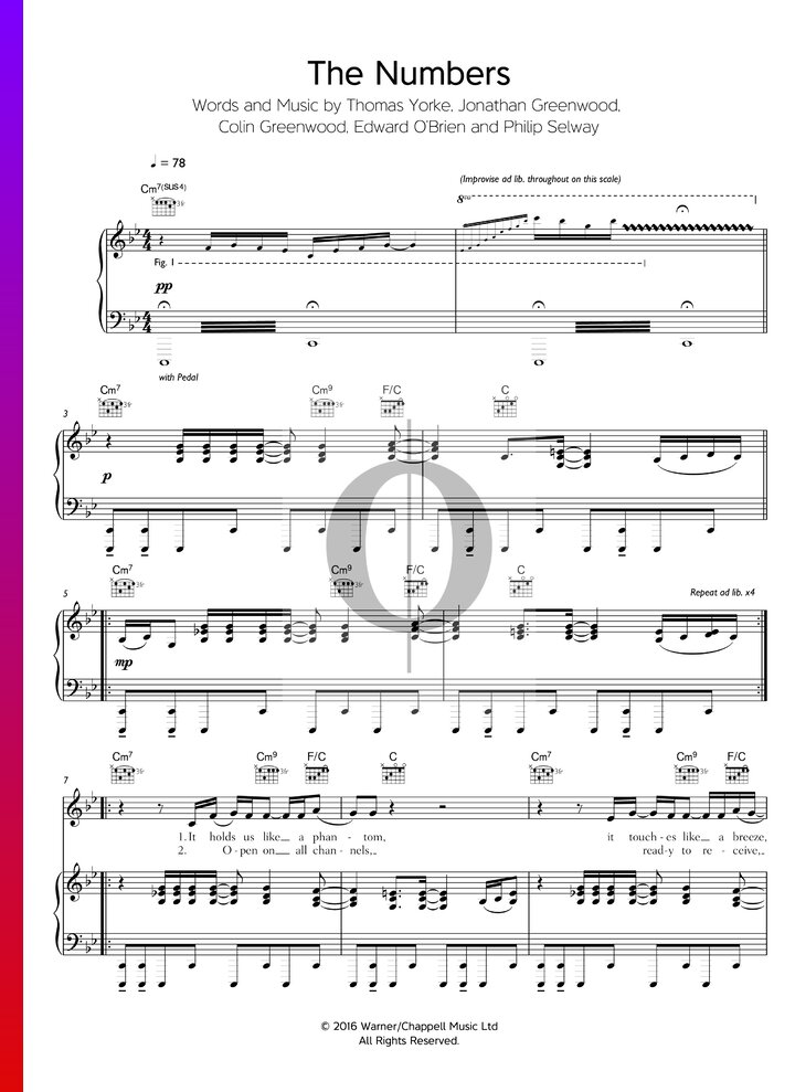 The Numbers (Radiohead) Piano Sheet Music - OKTAV