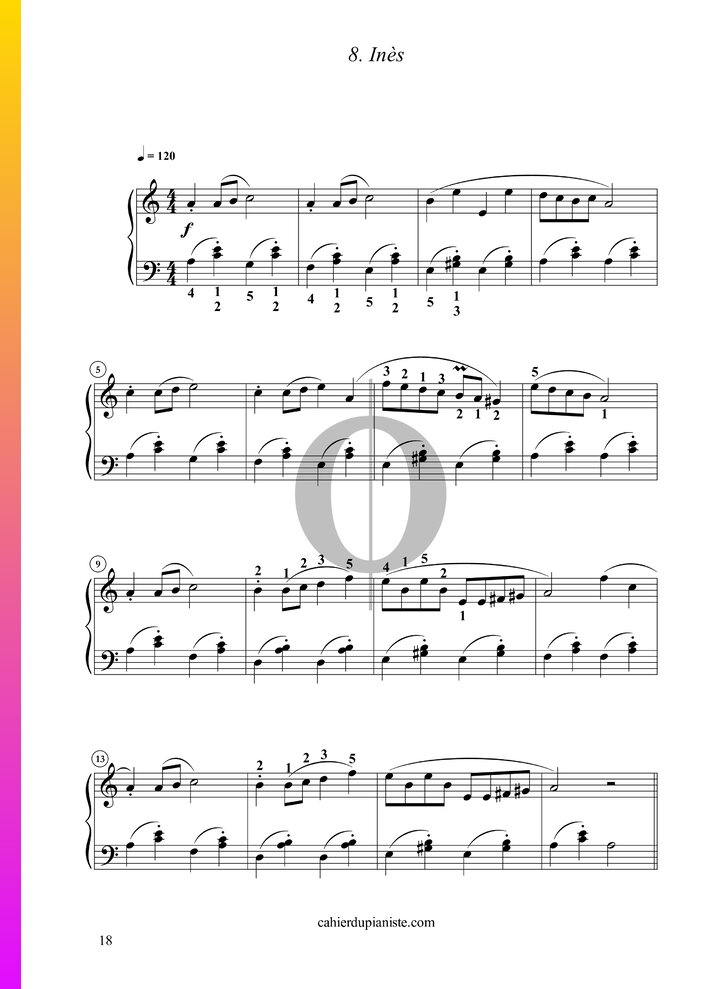 Les Orphelines: No. 8 Inès (Gilles Mayzaud) Piano Sheet Music - OKTAV