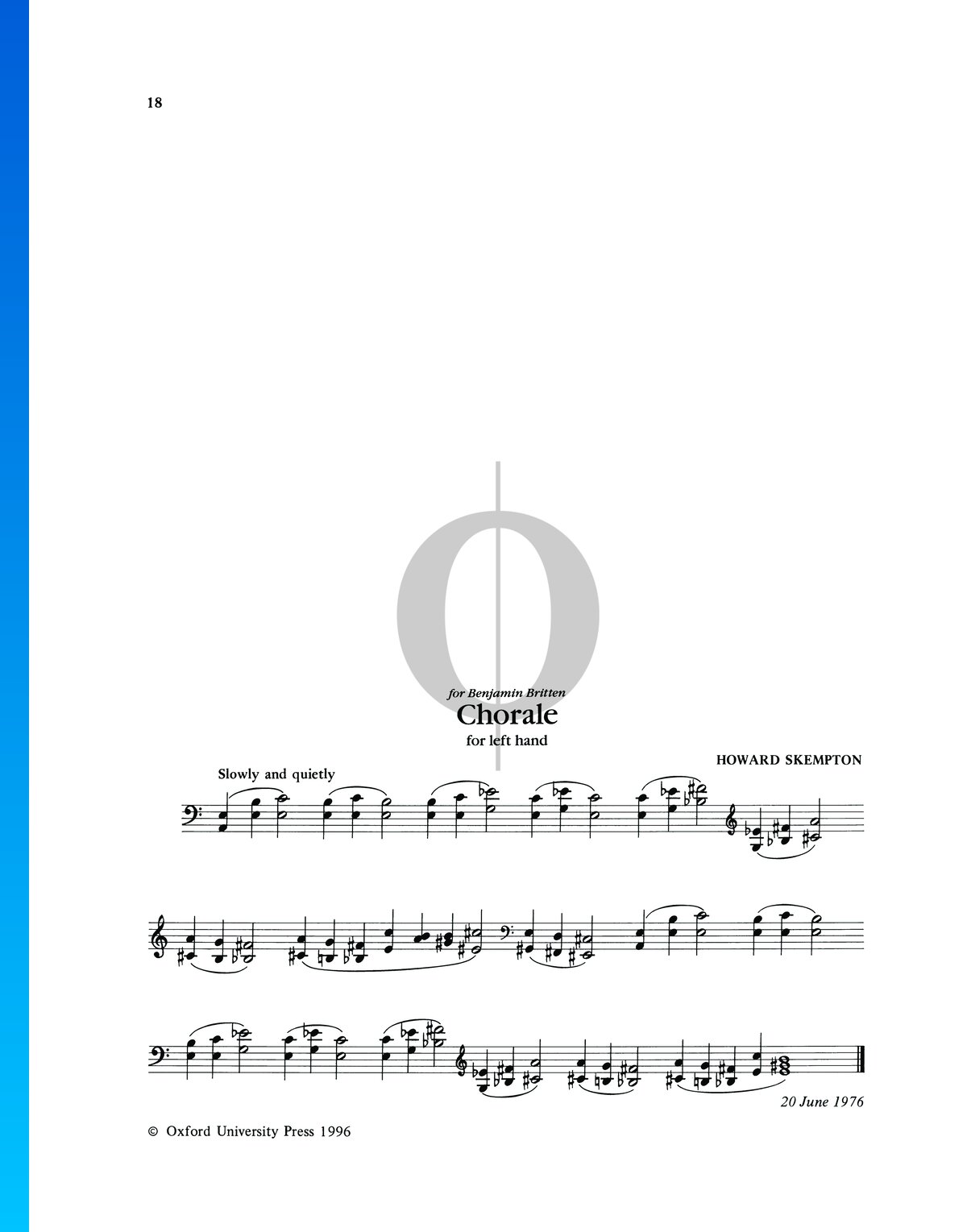 Chorale (Howard Skempton) Piano Sheet Music - OKTAV