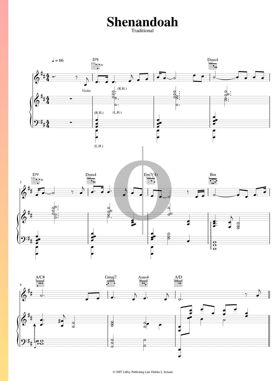 Shenandoah (Celtic Woman) Piano Sheet Music - OKTAV