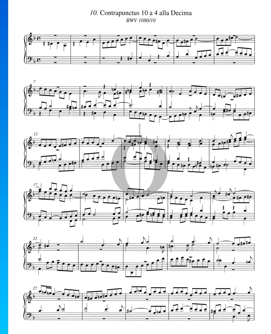 Contrapunctus 10, BWV 1080/10 (Johann Sebastian Bach) Piano Sheet Music ...