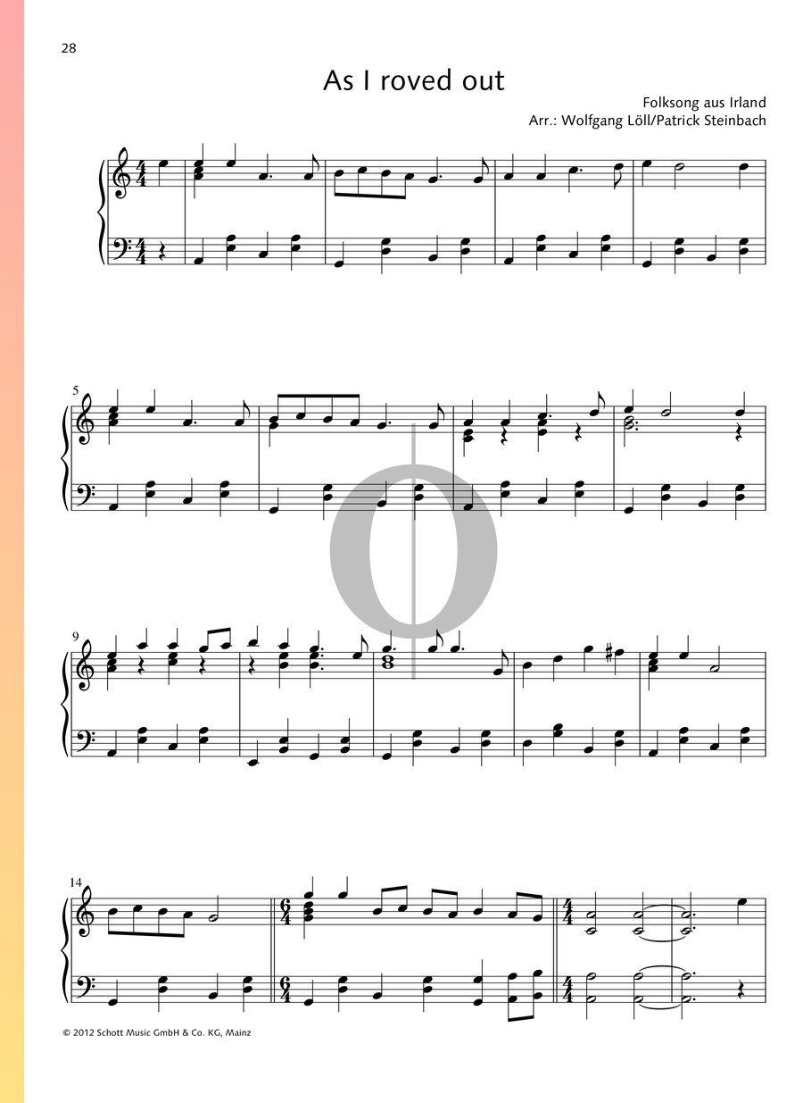 As I roved out (Anonymous) Piano Sheet Music - OKTAV
