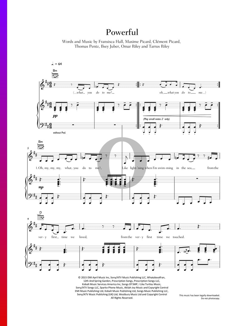 Powerful (Ellie Goulding, Major Lazer) Piano Sheet Music - OKTAV