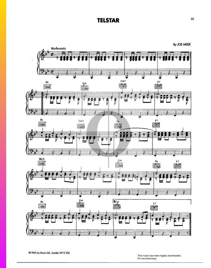 Telstar » The Tornados - Partitions de piano - OKTAV