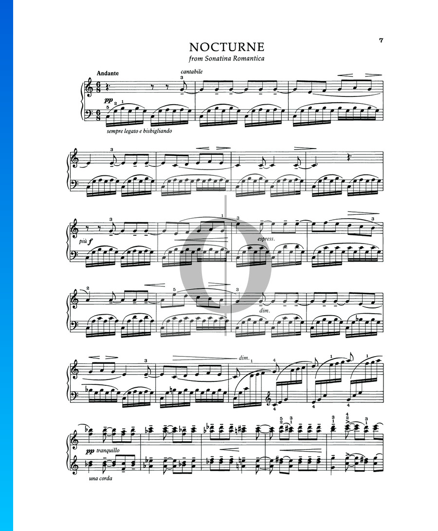Sonatina Romantica: 2. Nocturne (Benjamin Britten) Piano Sheet Music - OKTAV