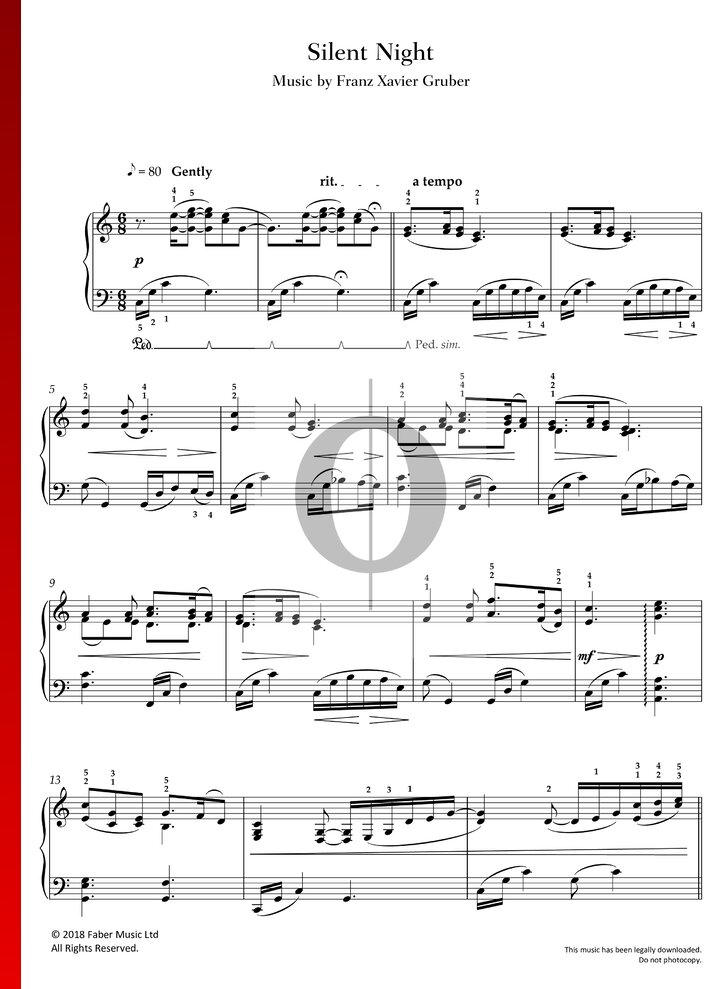 Silent Night Sheet Music (Piano Solo) | PDF Download - OKTAV