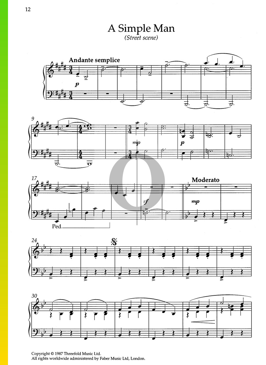 A Simple Man (Carl Davis) Piano Sheet Music - OKTAV
