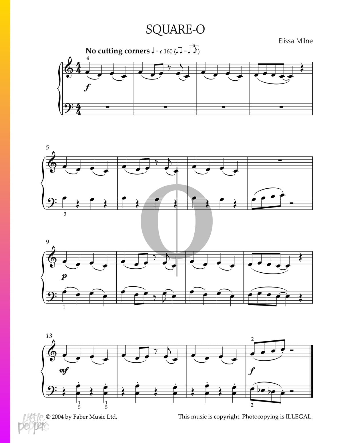 Square-O (Elissa Milne) Piano Sheet Music - OKTAV