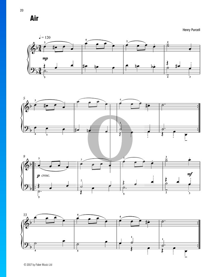 Air (Henry Purcell) Piano Sheet Music - OKTAV