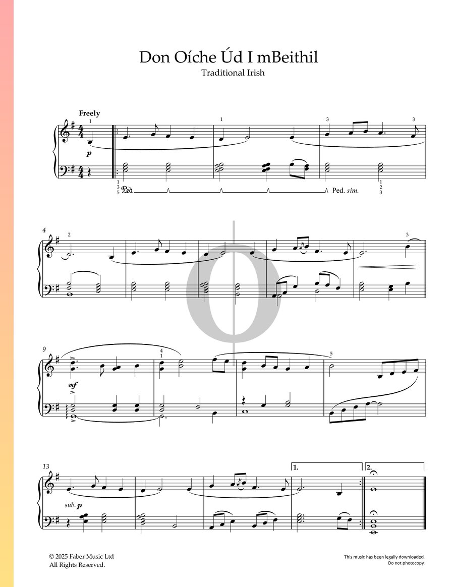 Don Oíche Úd I mBeithil (Anonymous) Piano Sheet Music - OKTAV