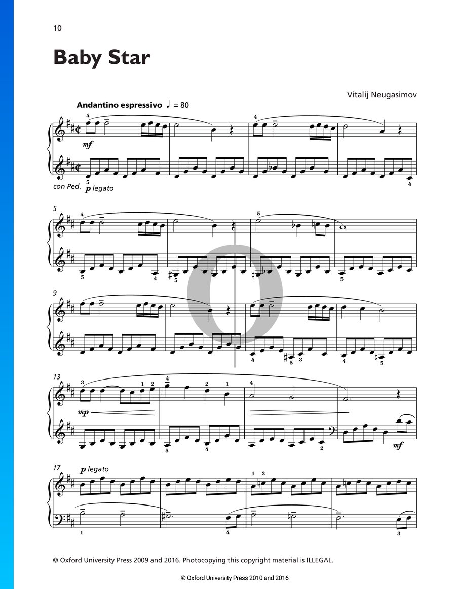 Baby Star (Vitalij Neugasimov) Piano Sheet Music - OKTAV
