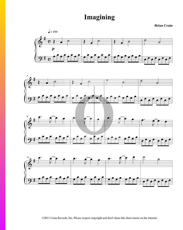 Imagining (Brian Crain) Piano Sheet Music - OKTAV