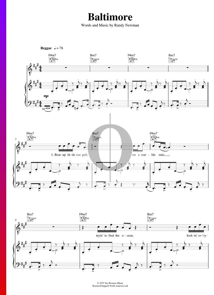 Baltimore (Nina Simone) Piano Sheet Music - OKTAV