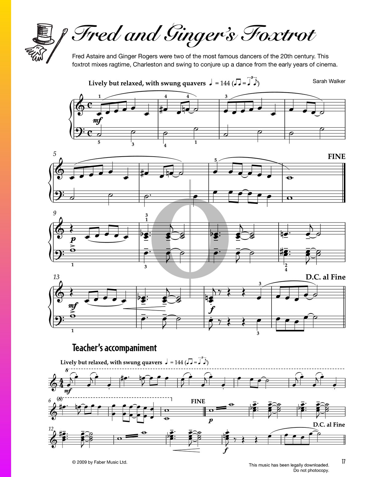 Fred And Ginger's Foxtrot (Sarah Walker) Piano Sheet Music - OKTAV