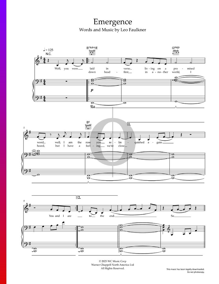 Emergence (Sleep Token) Piano Sheet Music - OKTAV