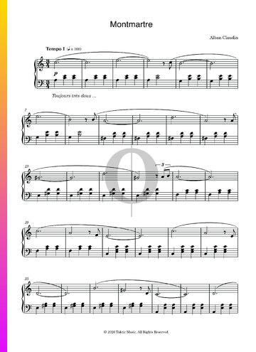 Montmartre (Alban Claudin) Piano Sheet Music - OKTAV