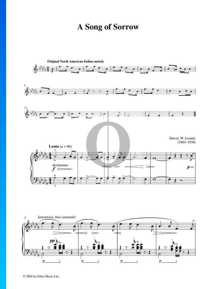 A Song Of Sorrow (Harvey Worthington Loomis) Piano Sheet Music - OKTAV