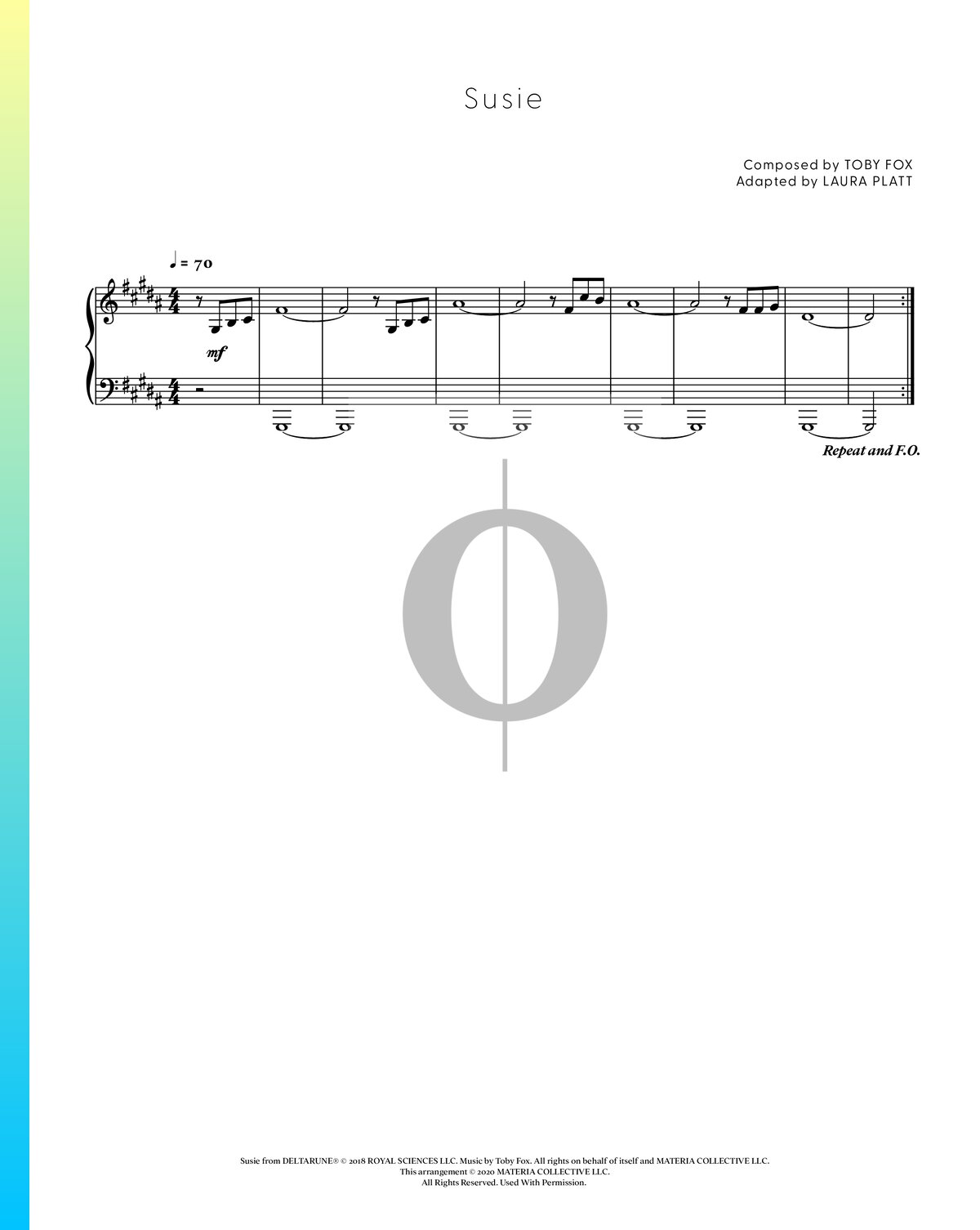 Susie (Toby Fox) Piano Sheet Music - OKTAV