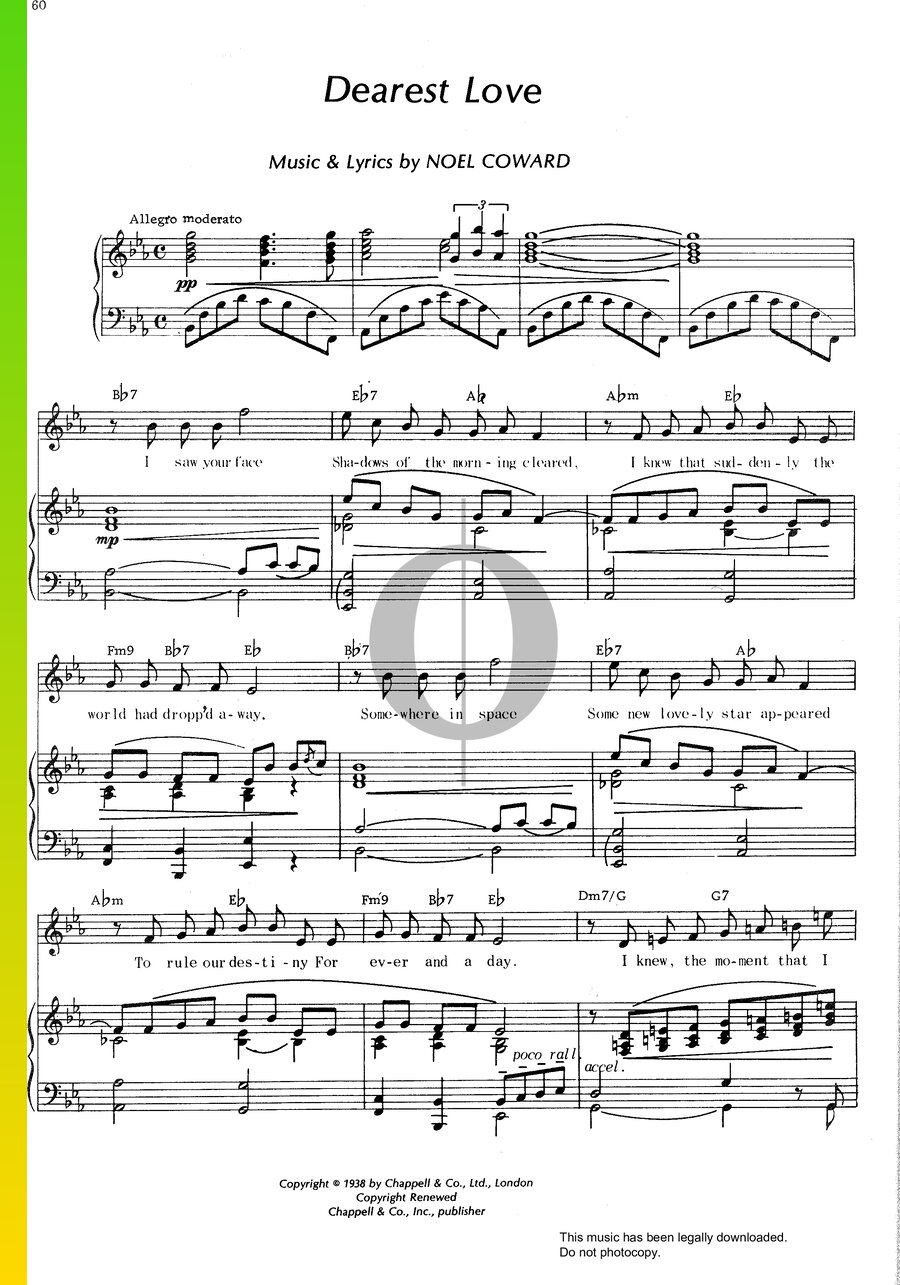 Dearest Love Sheet Music (Piano, Voice) - OKTAV