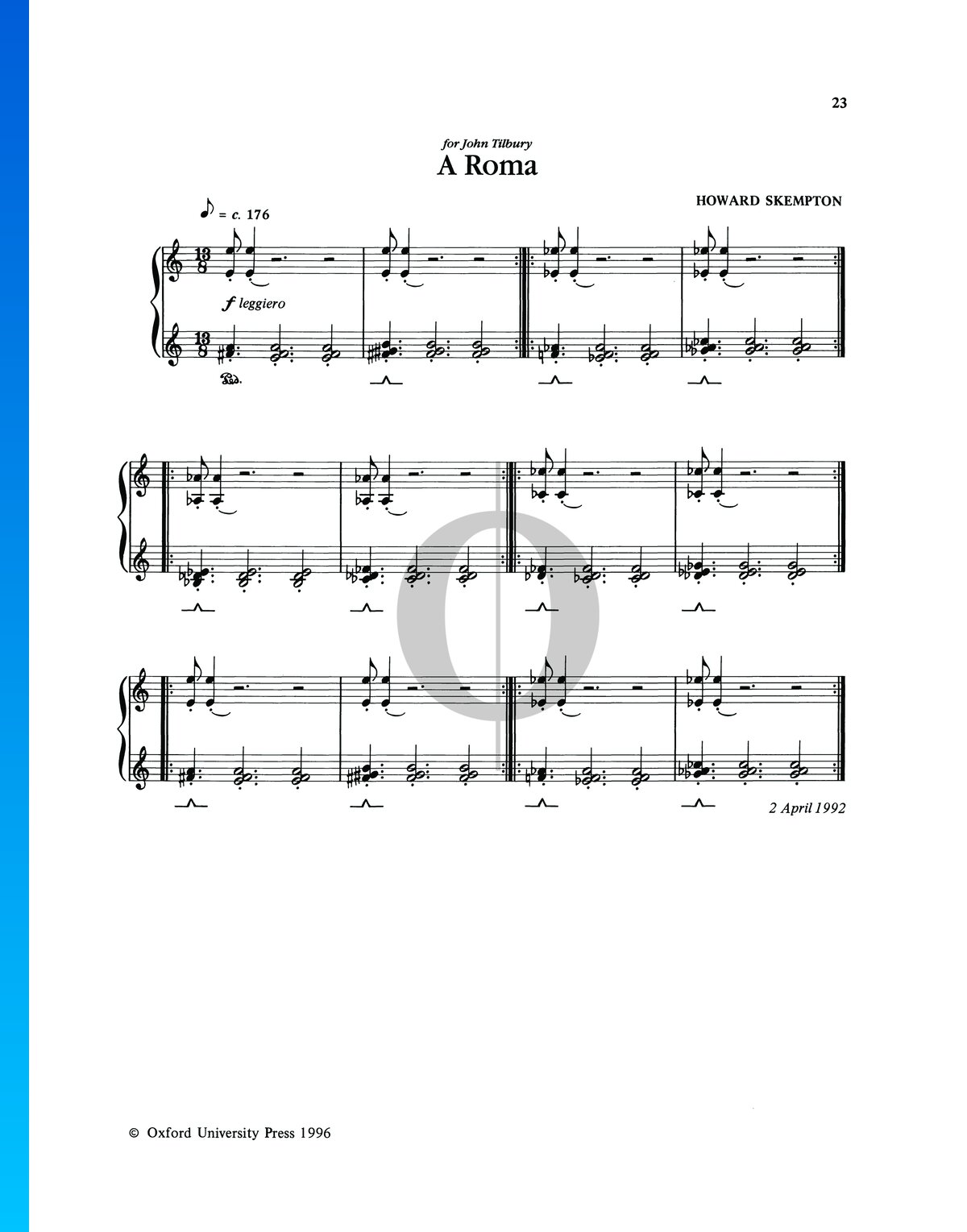 A Roma (Howard Skempton) Piano Sheet Music - OKTAV