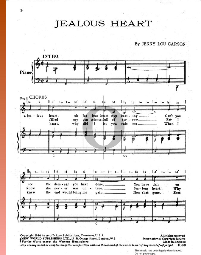 Jenny Lou Carson Sheet Music Downloads (PDF) & Subscription - OKTAV