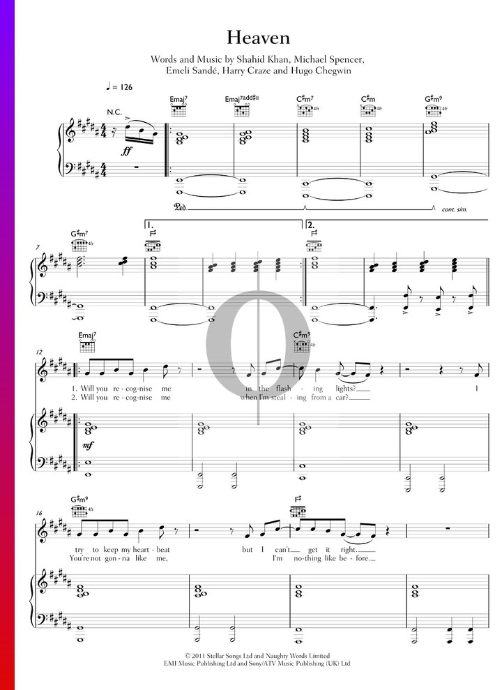 Heaven (Emeli Sandé) Piano Sheet Music - OKTAV