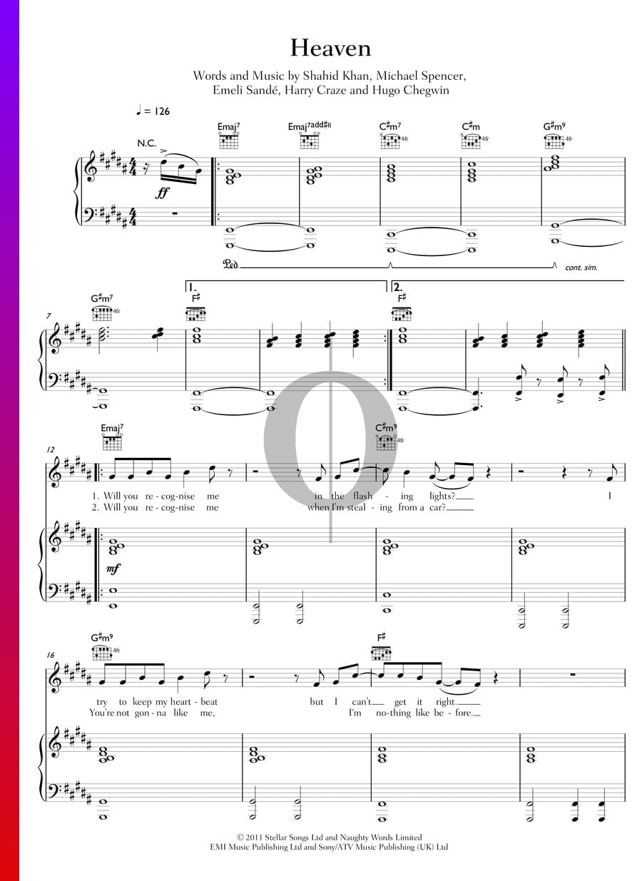 Heaven (Emeli Sandé) Piano Sheet Music - OKTAV