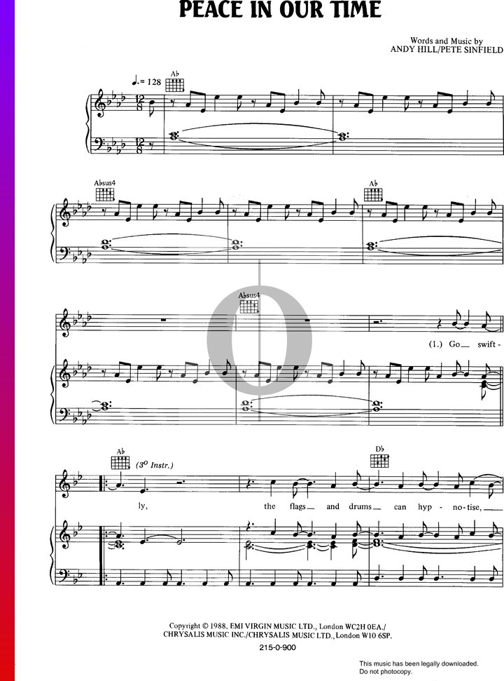 Peace In Our Time (Jennifer Holliday) Piano Sheet Music - OKTAV
