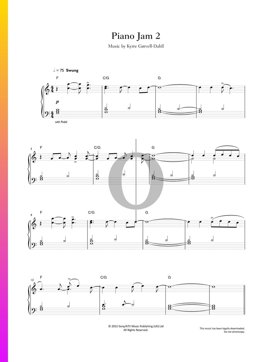 Piano Jam 2 (Kygo) Piano Sheet Music - OKTAV